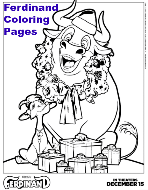 FERDINAND Free Coloring Pages - Dad Blogs About | Miami Blogger